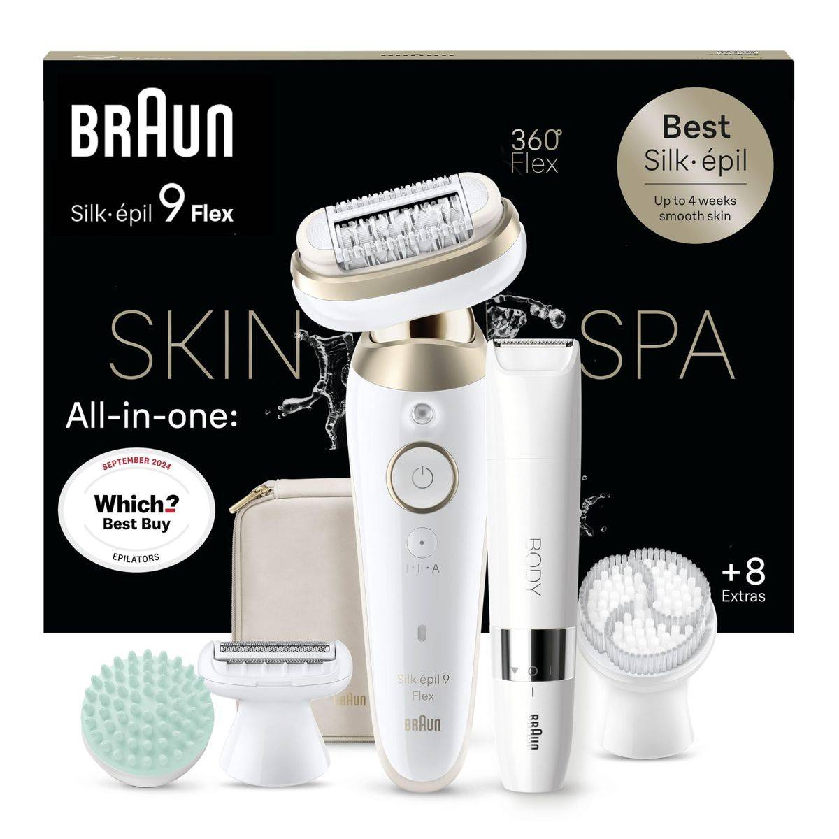 Braun Epilator Silk Epil 9 SkinSpa Flex Wet & Dry Face Spa 96813D ...