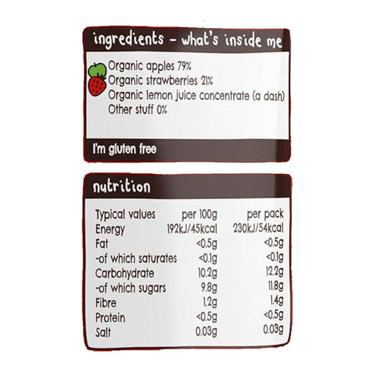 Ellas Kitchen Organic Puree 4+ Months Strawberries + Apples 120g ...