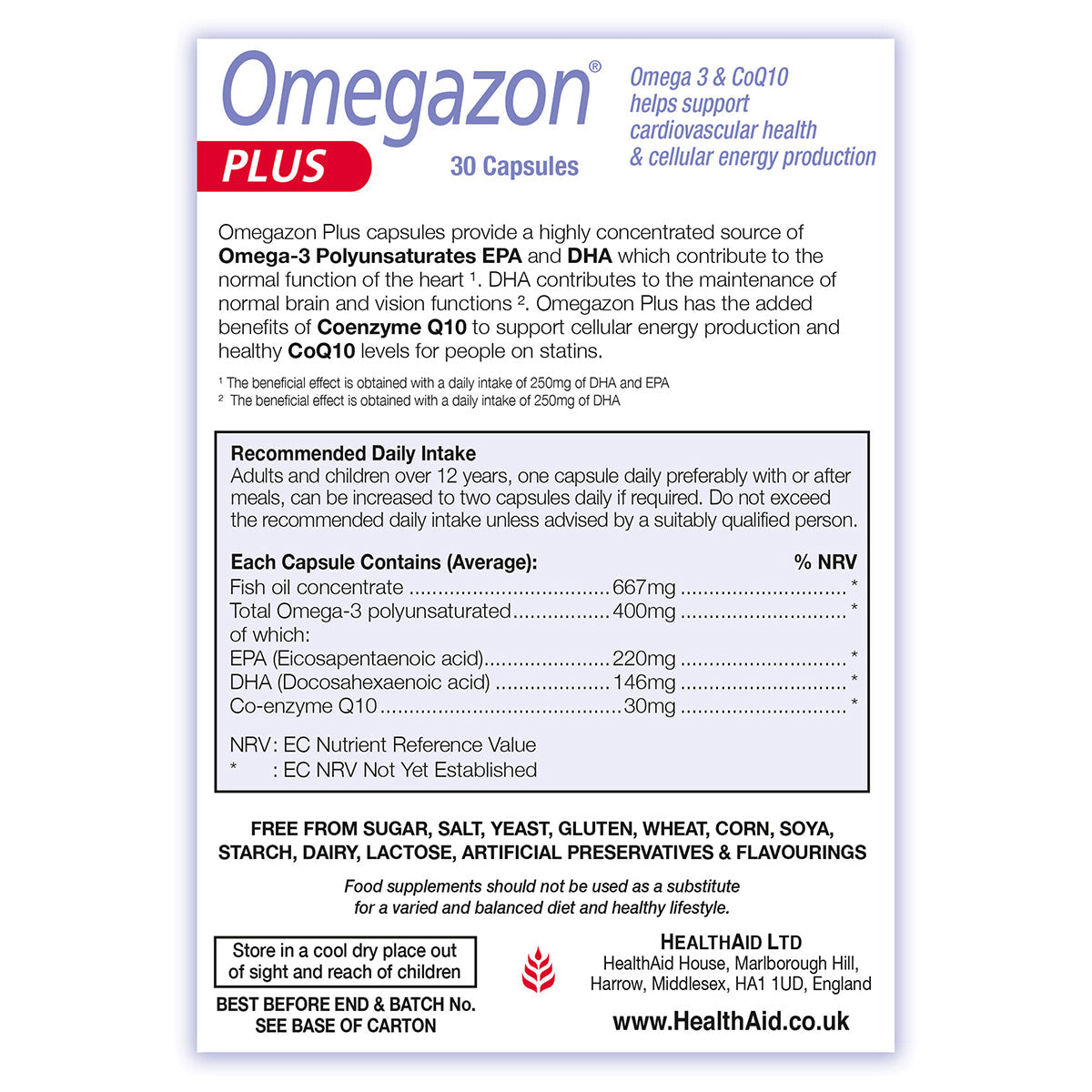 HealthAid OmegaZon Plus 30 Capsules – Chemist Warehouse UAE