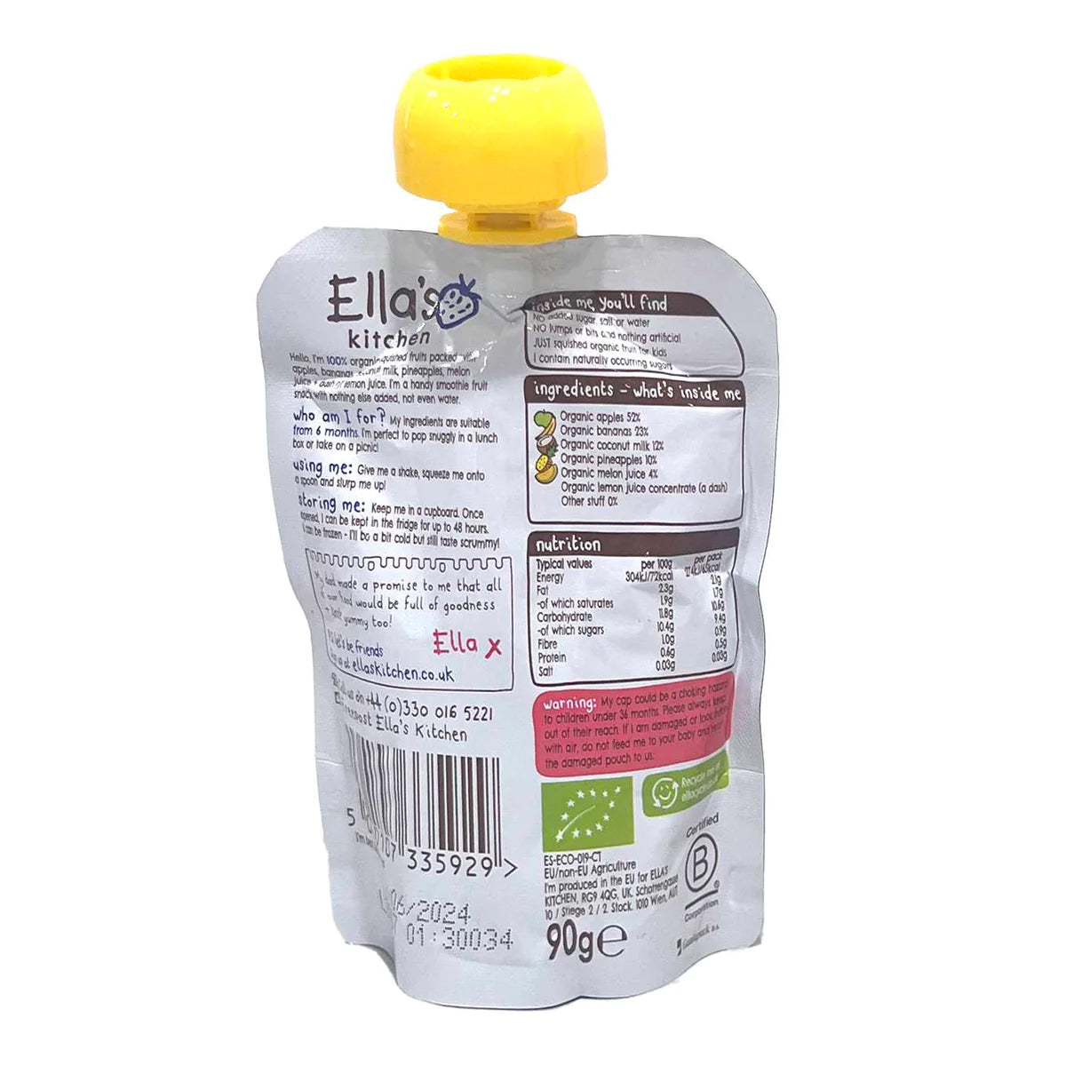 Ellas Kitchen Organic Puree 6+ Months The White One 90g – Chemist ...