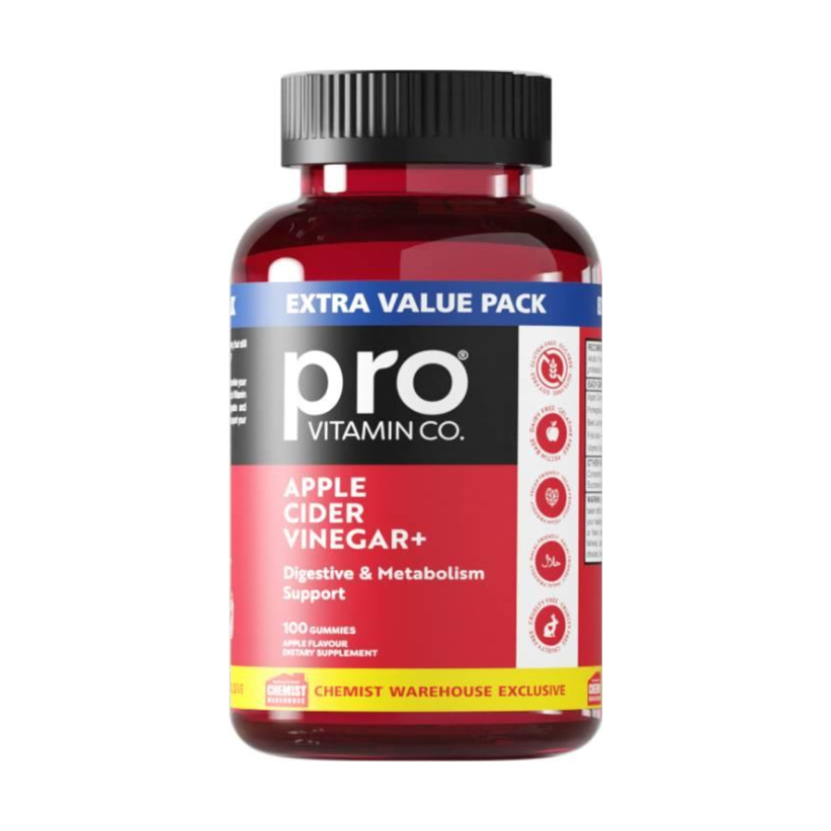 Pro Vitamin Co. Apple Cider Vinegar+ 100 Gummies Value Pack – Chemist ...